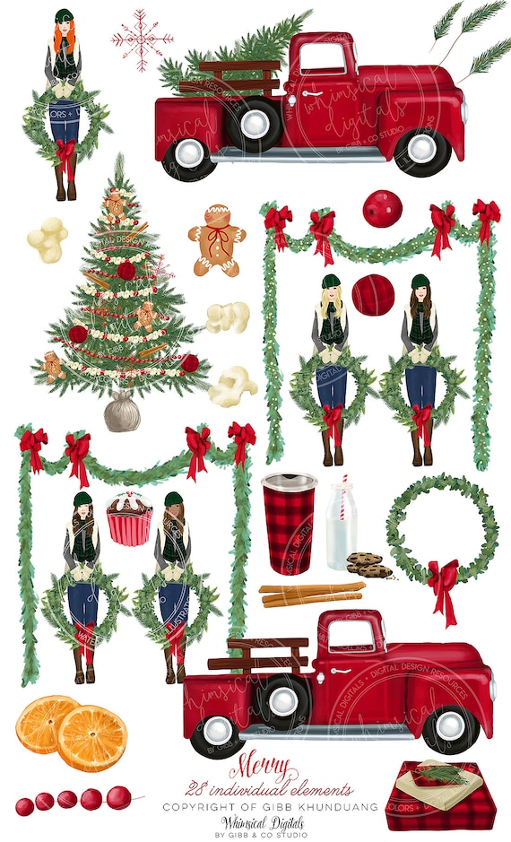 Country Christmas Tree Clipart