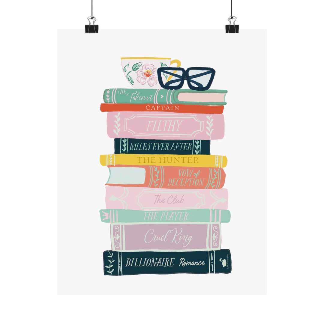 Romance Reader Matte Art Poster, Bookish Gifts, Book Lovers Gift, Pink ...