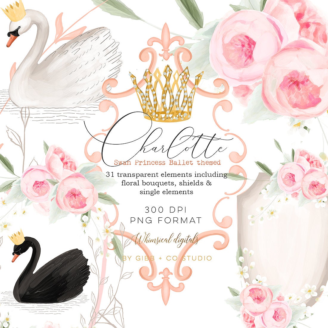 Swan Love Clipart Dividers