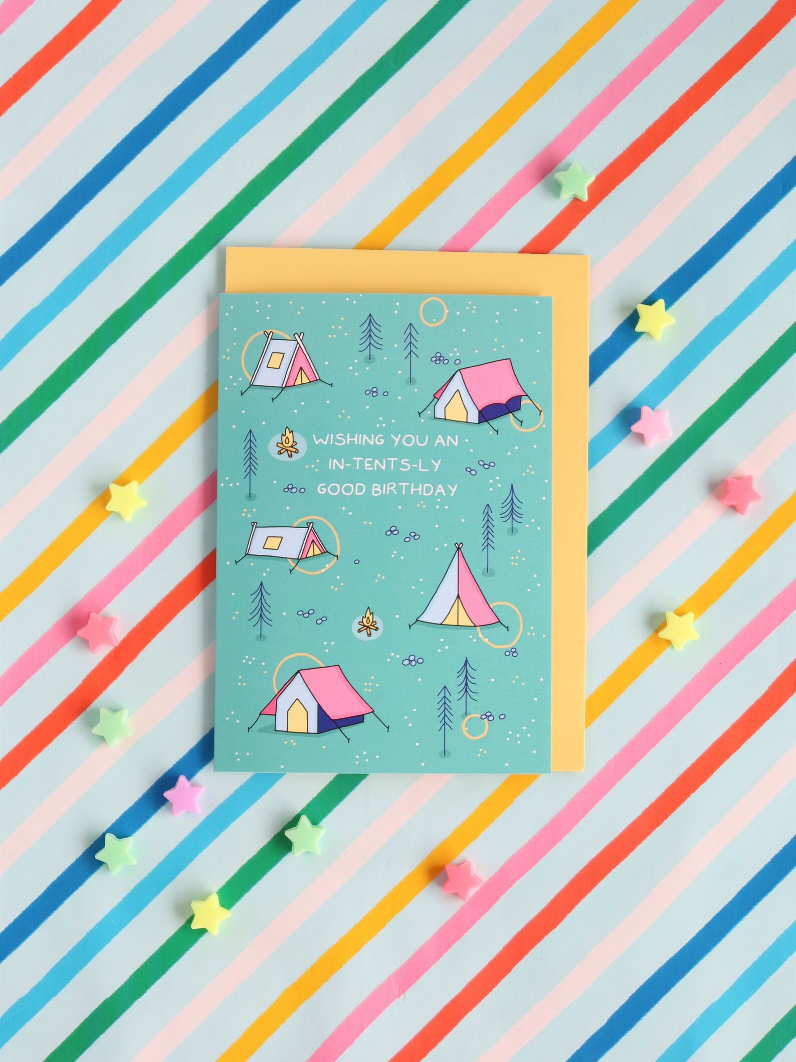 Cute Camping Themed Birthday Card Illustrated Camping Pun - Etsy