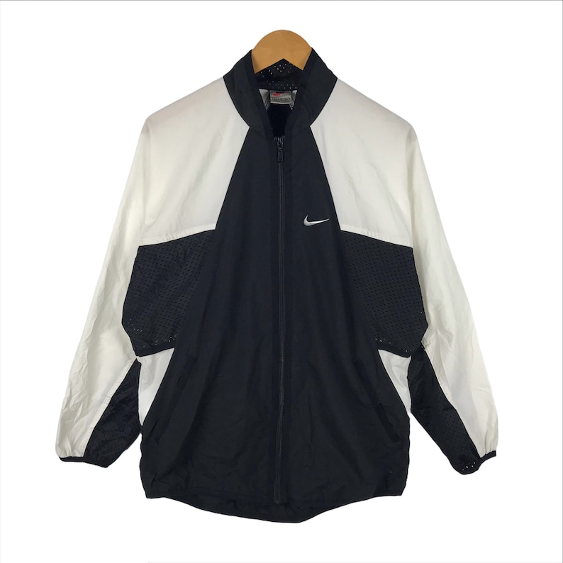 Vintage 90s Nike Jacket Nike Windbreaker Jacket Nike, Black and White ...