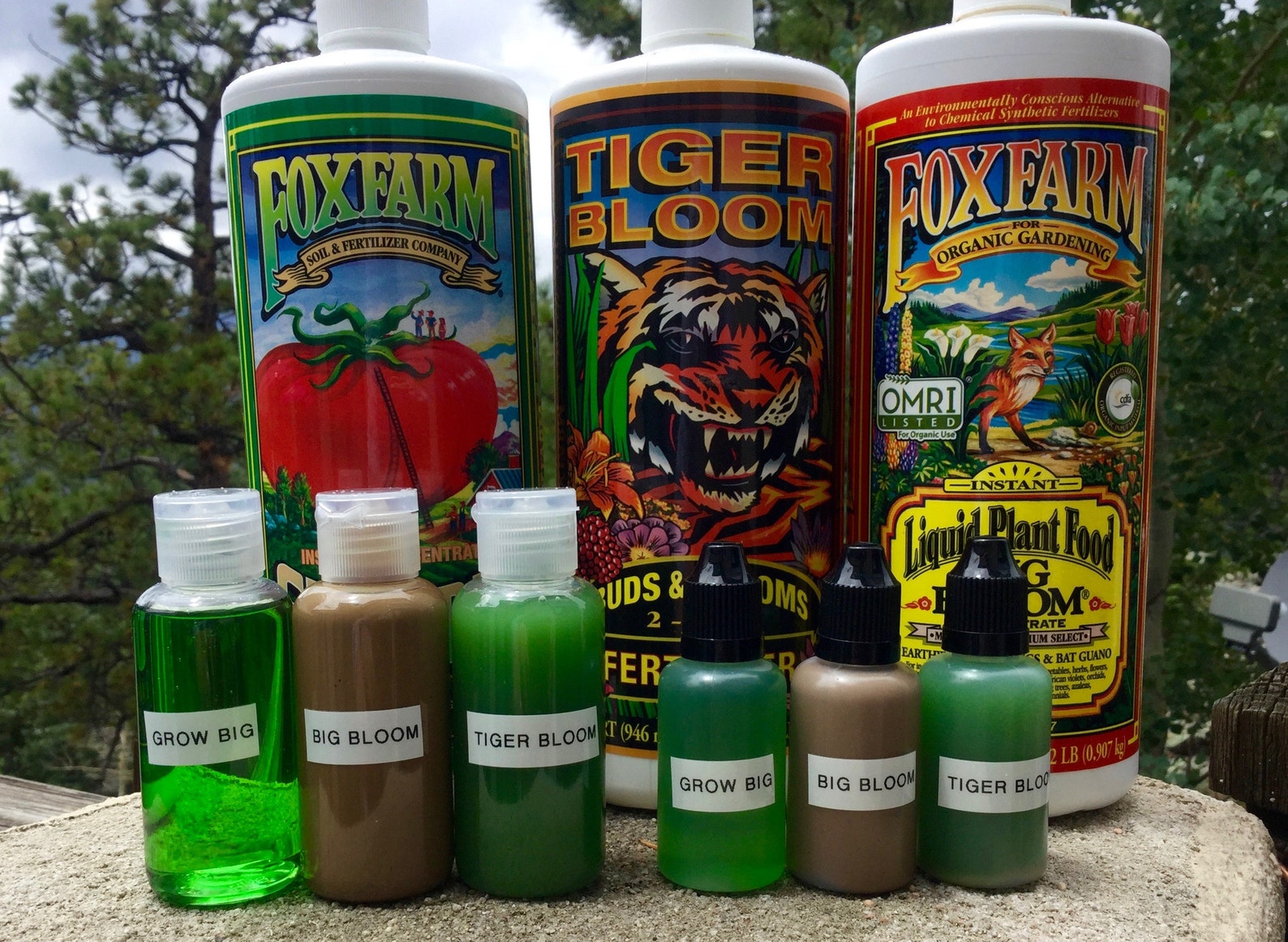 Fox Farm Trio: Grow Big, Big Bloom & Tiger Bloom 1oz or 2oz -- 3-bottle ...