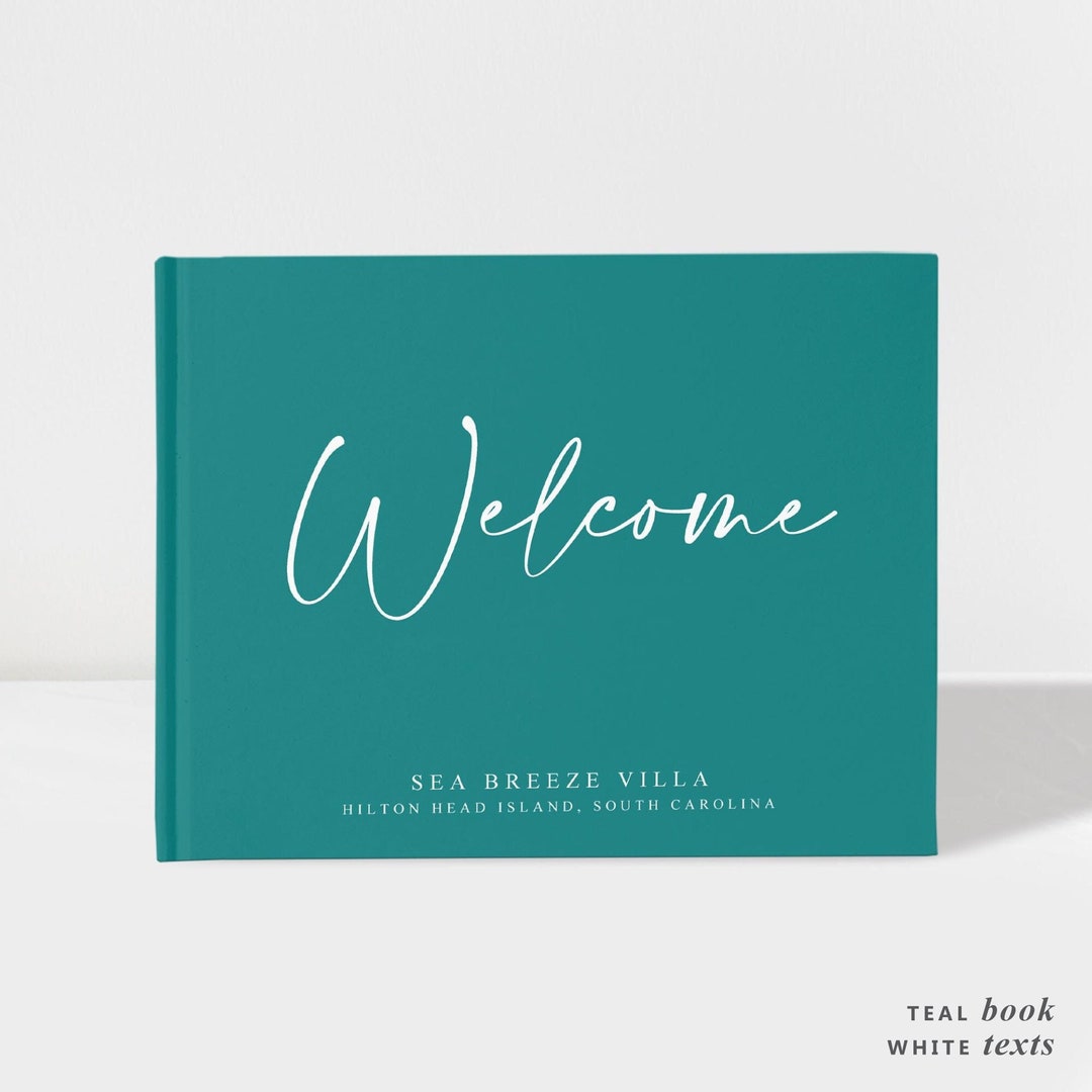 Airbnb Guest Book Journal Personalised | Vacation Home Book | Teal and ...