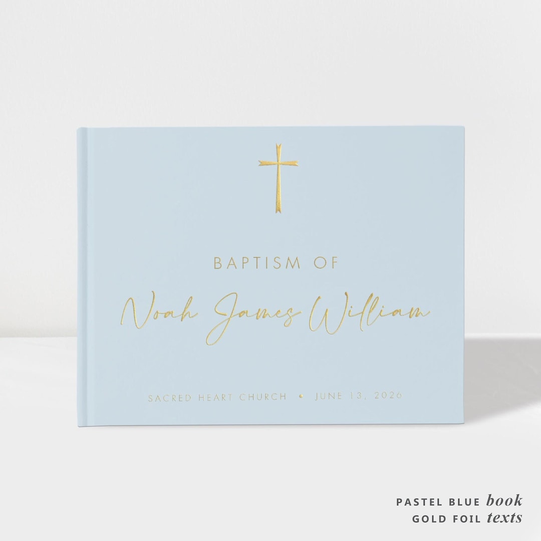 Baptism Guest Book | Baby Christening Guest Book | Holy Communion | 50 ...