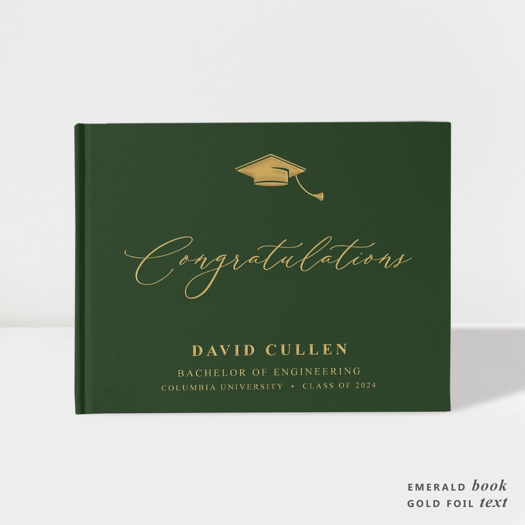 College Graduation Party Guest Book | High School Graduation | Emerald ...