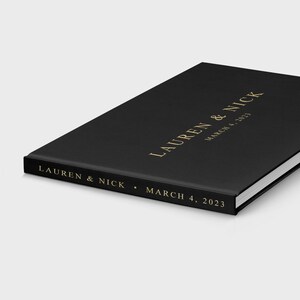 Black and Gold Wedding Guest Book | Customizable Memory Album | 50 ...