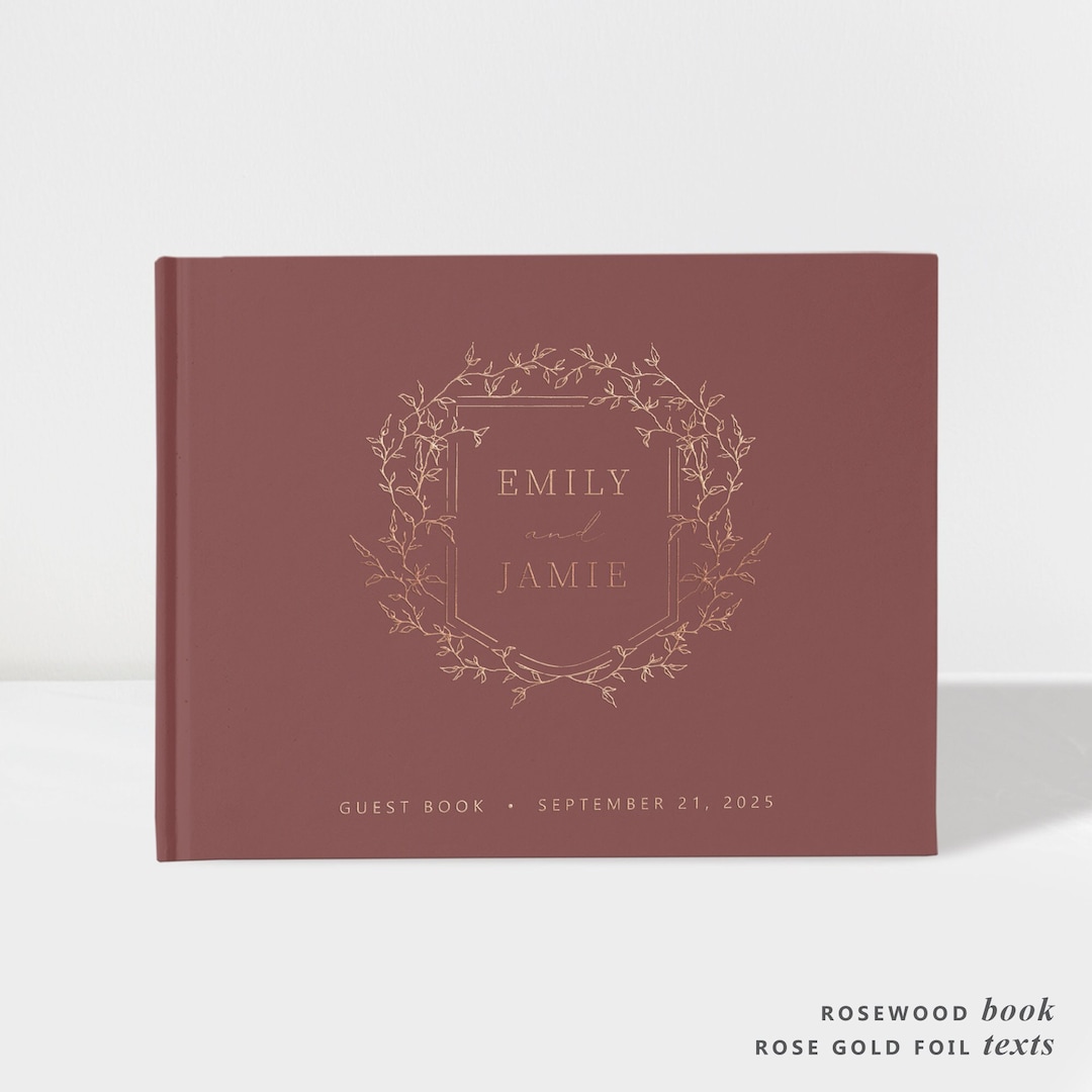 Wedding Guest Book | Custom Wedding Sign in Book | Rosewood and Rose ...