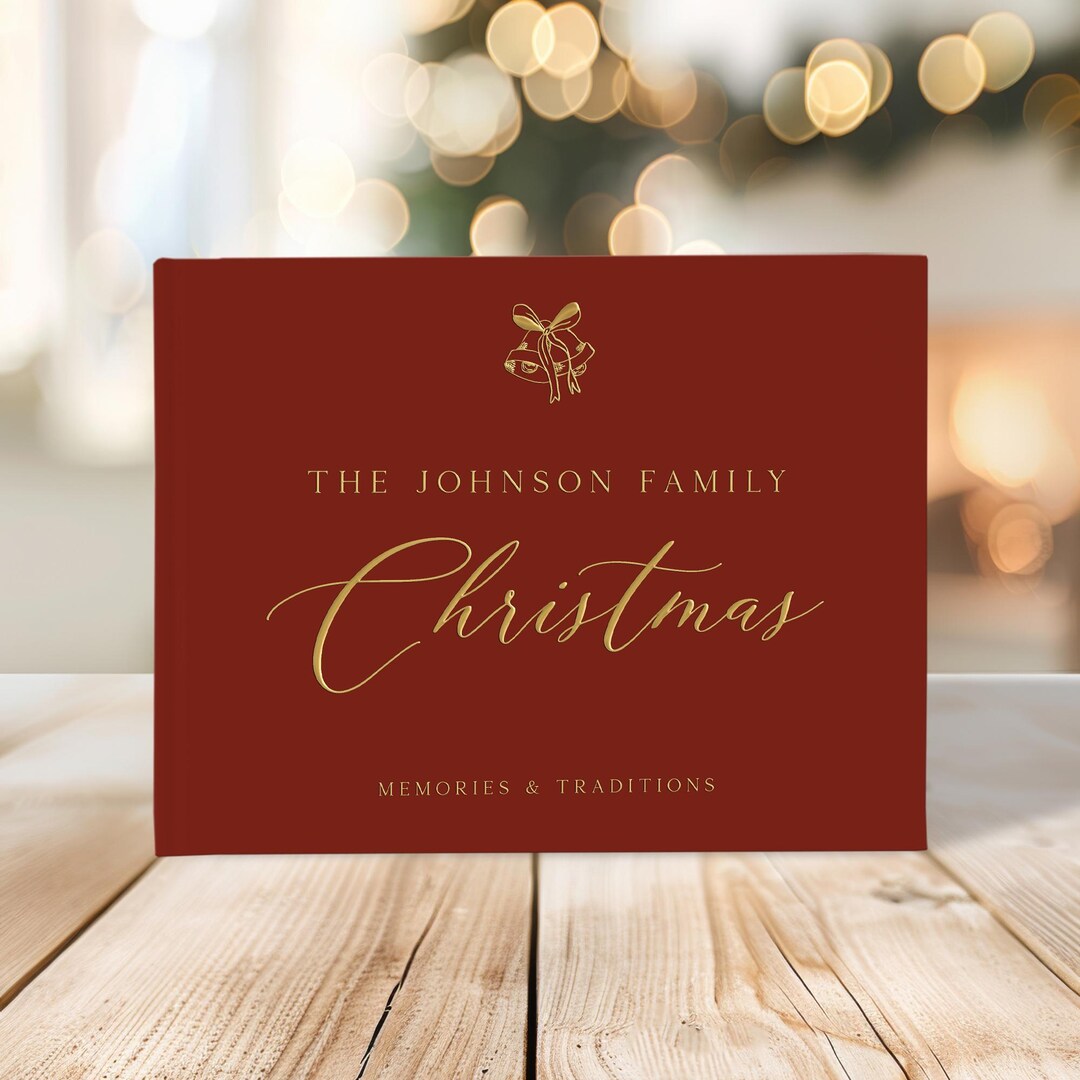 Personalized Christmas Memory Book, Family Holiday Keepsake Album, Red ...