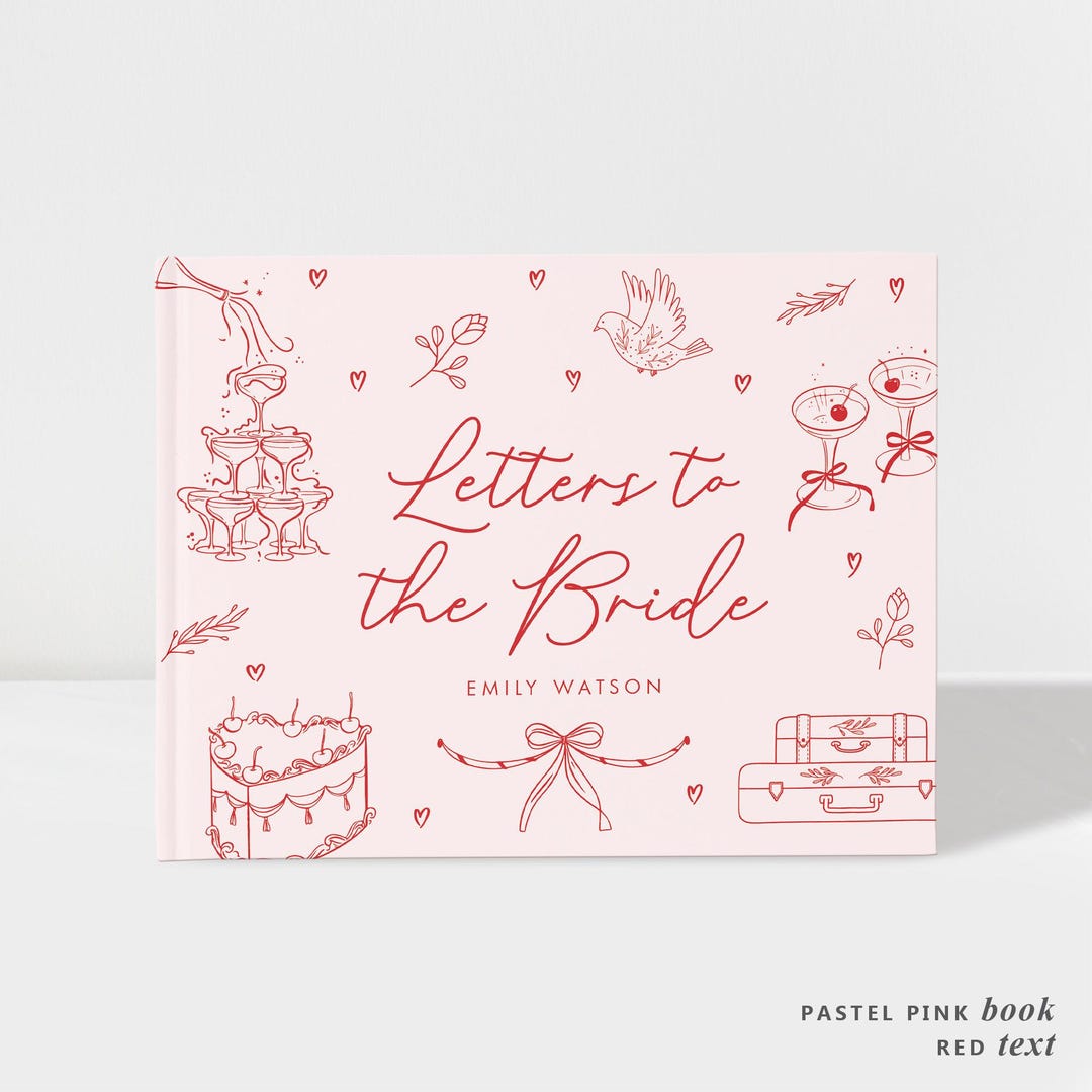 Personalized Letters to the Bride Scrapbook | Guest Book Customizable ...