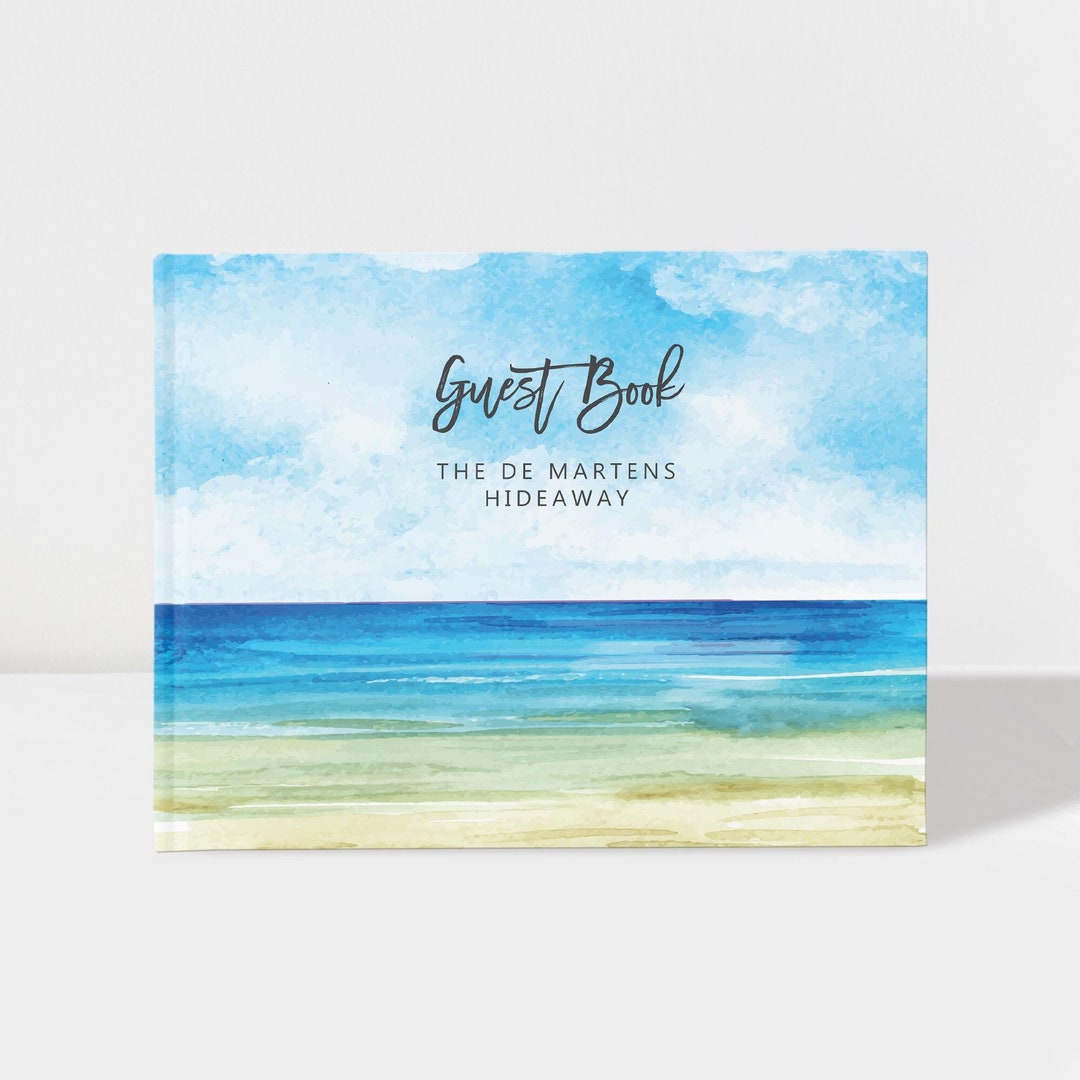 Personalized Beach & Lake House Guest Book | Vacation Rental Sign-in ...