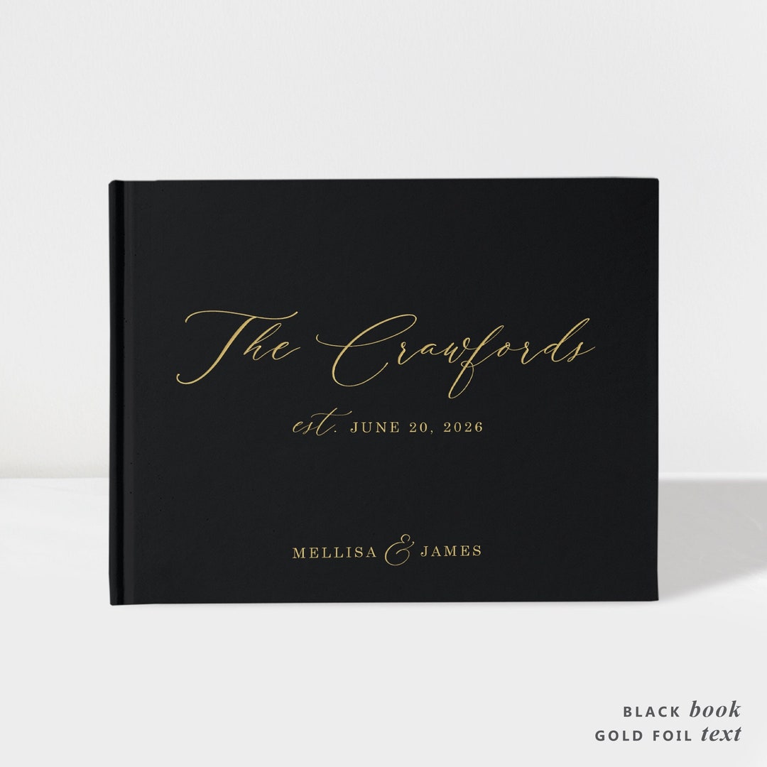 Wedding Guest Books Personalized | Photo Booth Album | Black and Gold ...