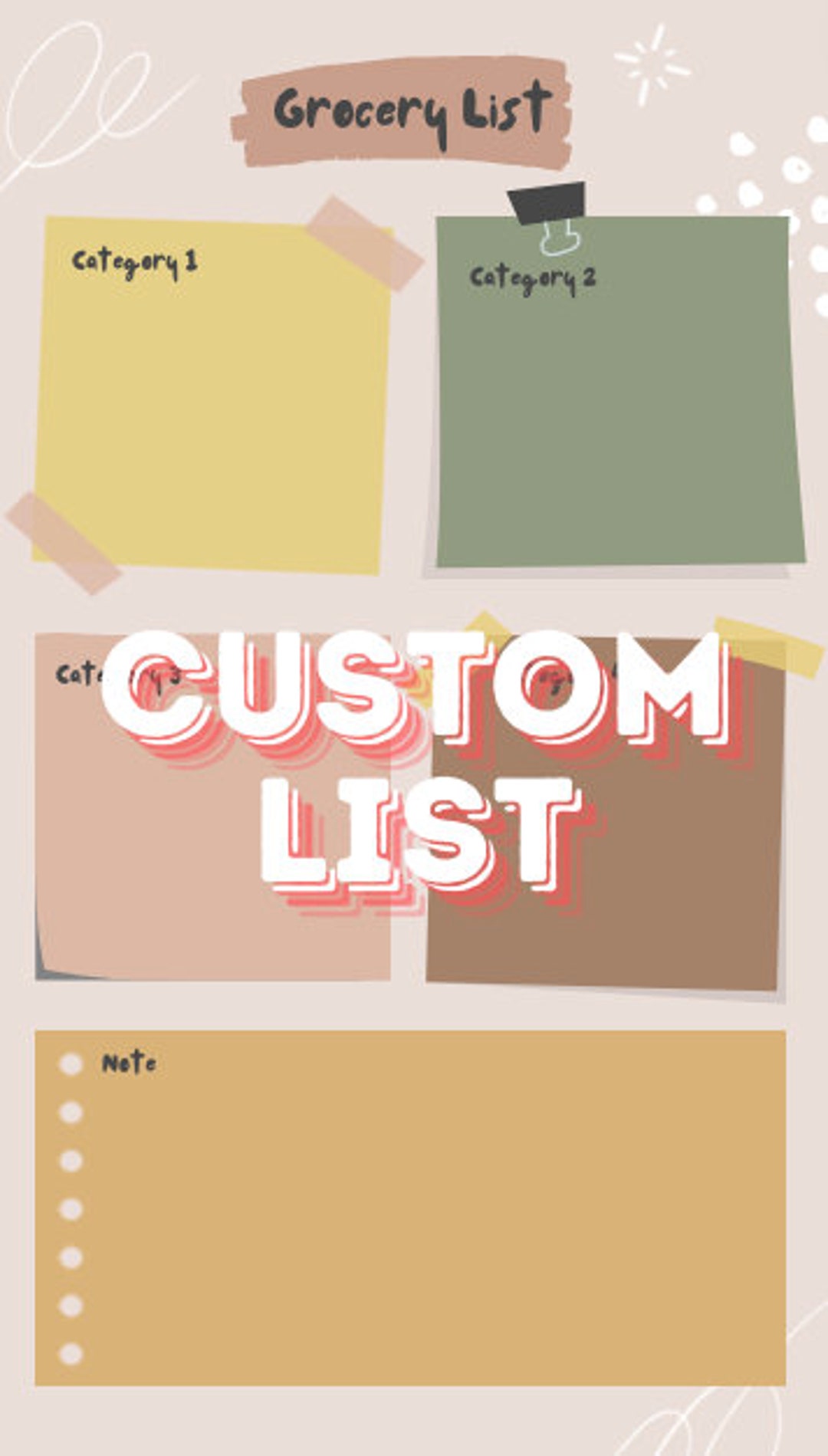 Custom Checklist - Etsy