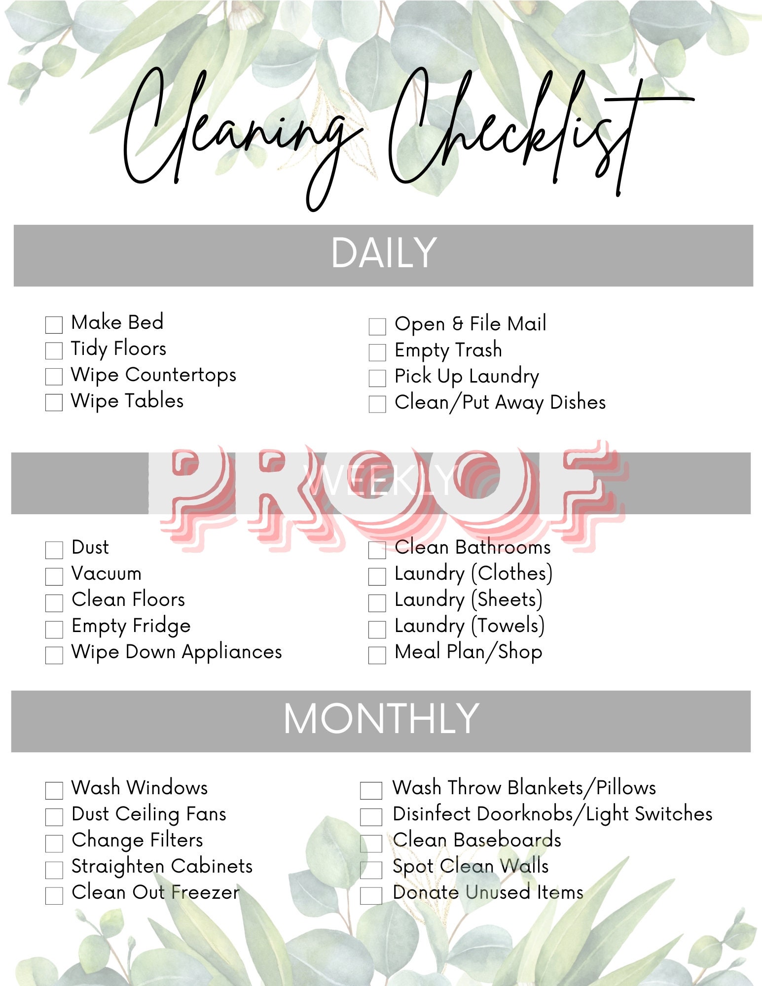 Custom Checklist - Etsy