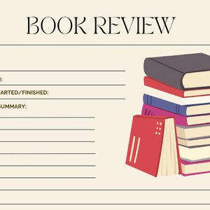 Digital Book Review Sheet - Etsy
