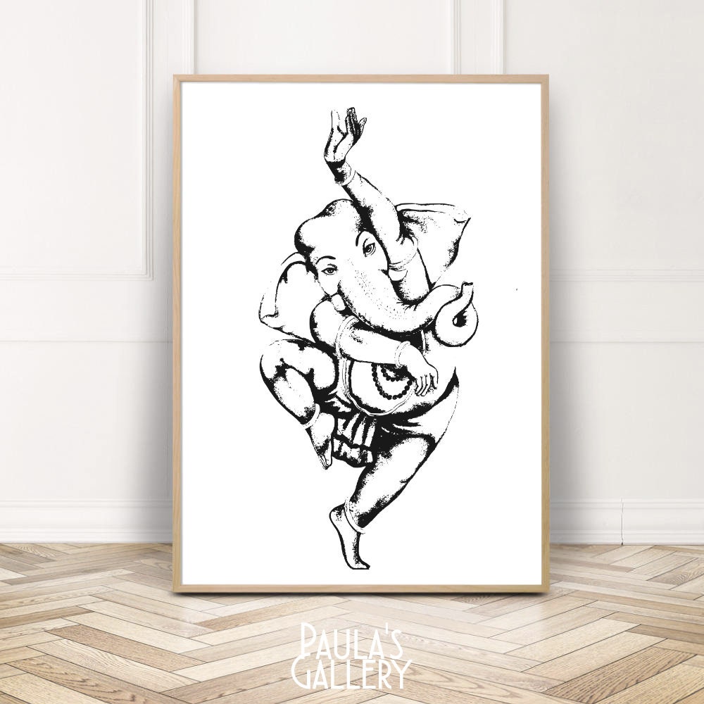 Ganesha Print, Ganesh Wall Art, Hindu God Printable, Lord Ganesha Large ...