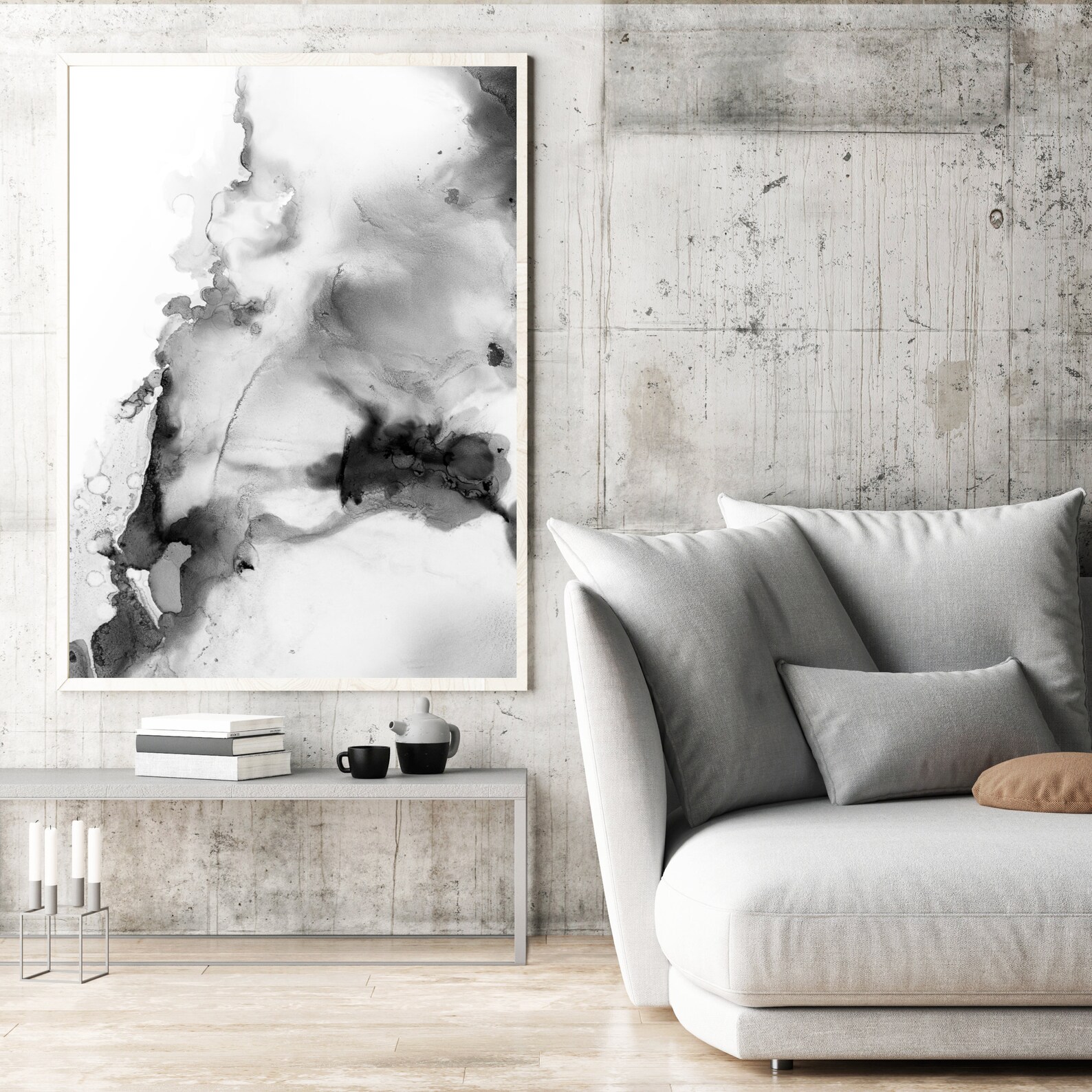 Ink Black White Abstract Print Abstract Ink Painting BW - Etsy