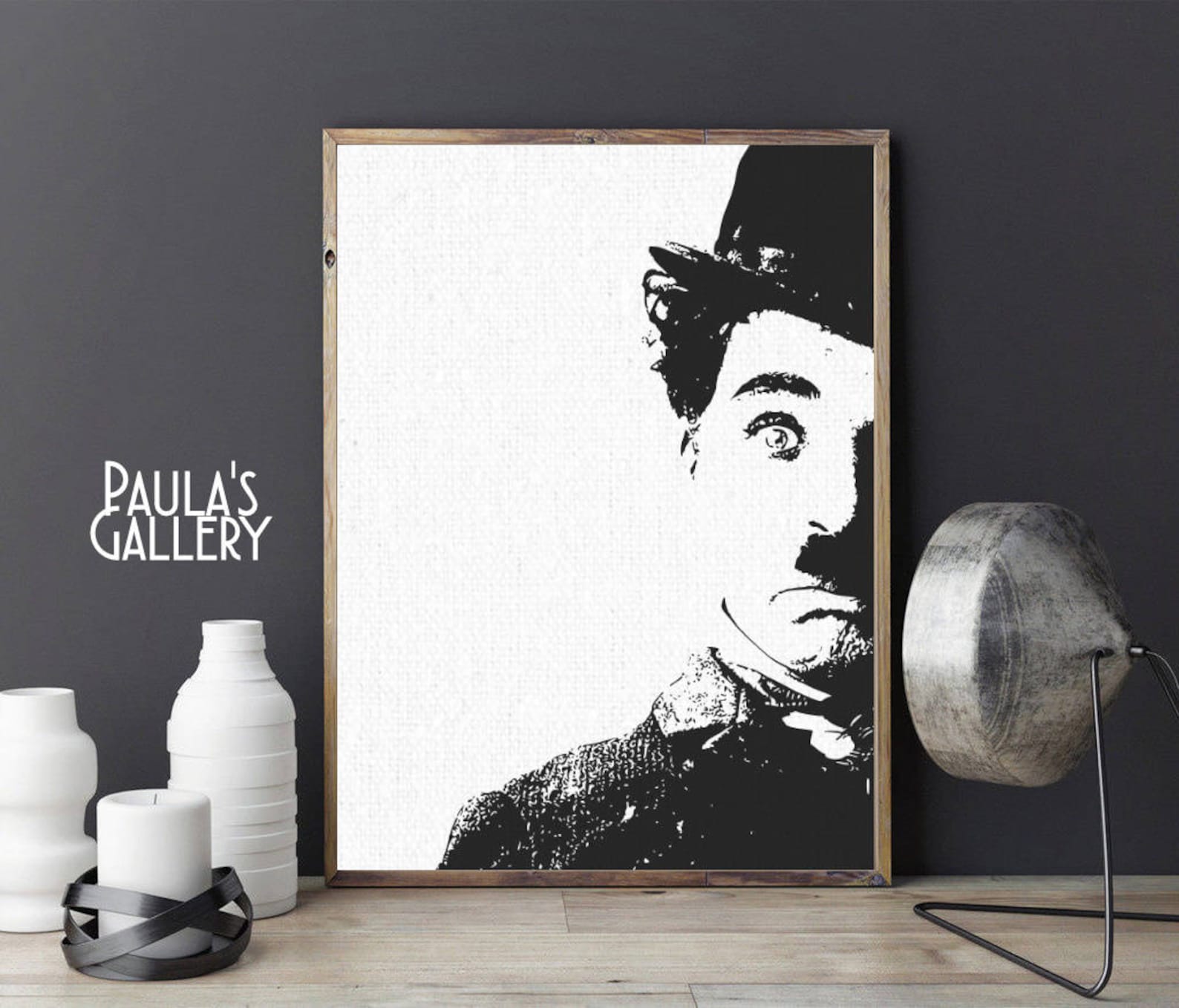 Charlie Chaplin Print Poster Celebrity Wall Art Funny Black | Etsy
