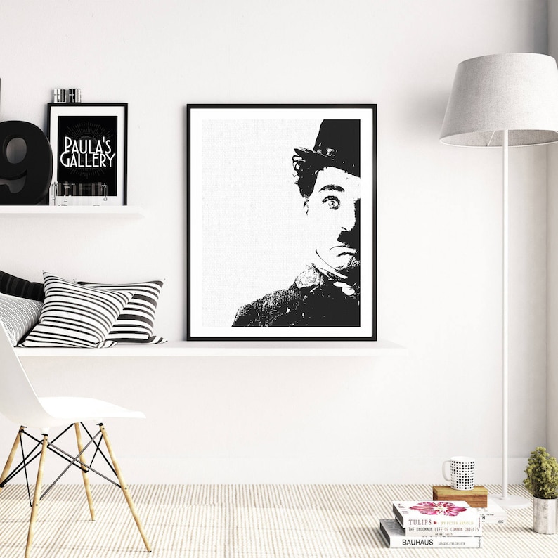 Charlie Chaplin Print Poster Celebrity Wall Art Funny Black - Etsy