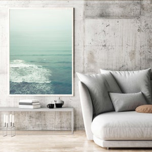 Green Ocean Print, Relaxing Sea Poster, Coastal Wall Art, Printable ...