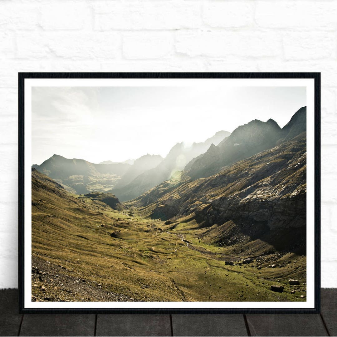 Scandinavian Mountain Poster Wall Art, Mountain Photography Print ...