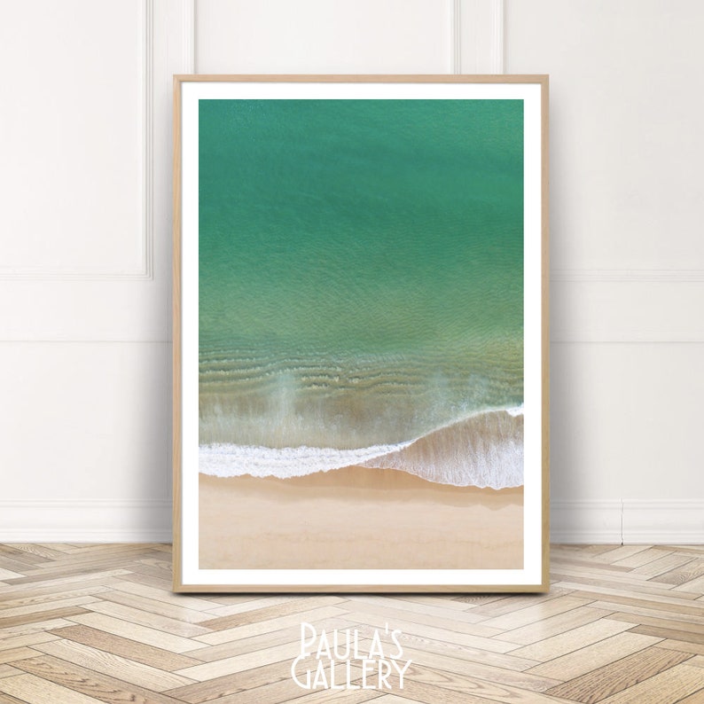 Ocean Print Wall Art, Aerial Beach Photography Print, Printable Wave ...