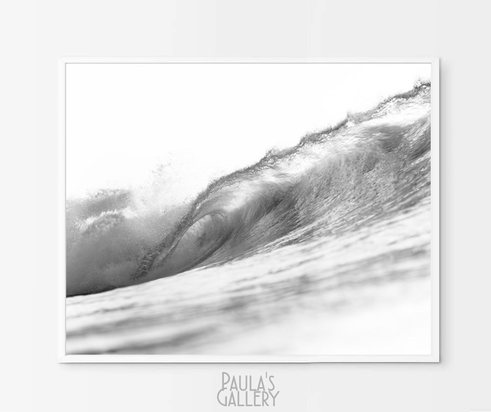 Set of 6 Wave Prints, Surf Photography Wall Art, Ocean Poster, Black ...