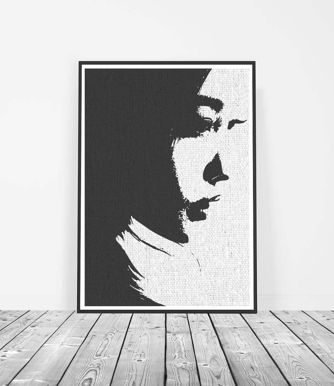 Black White Woman Portrait Print Printable Digital Download - Etsy