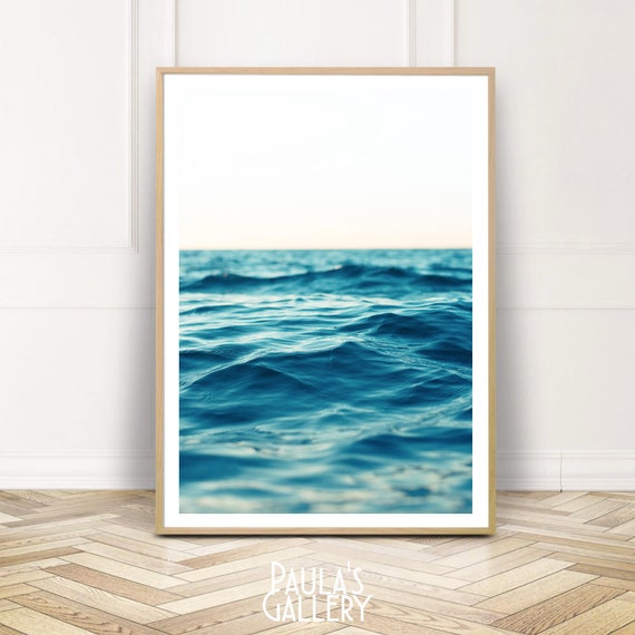 Ocean Print Ocean Wall Art Waves Print Blue Water Digital | Etsy
