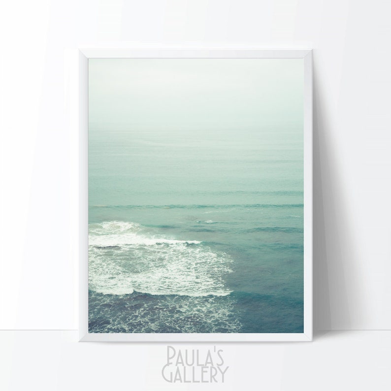Green Ocean Print Relaxing Sea Poster Coastal Wall Art - Etsy