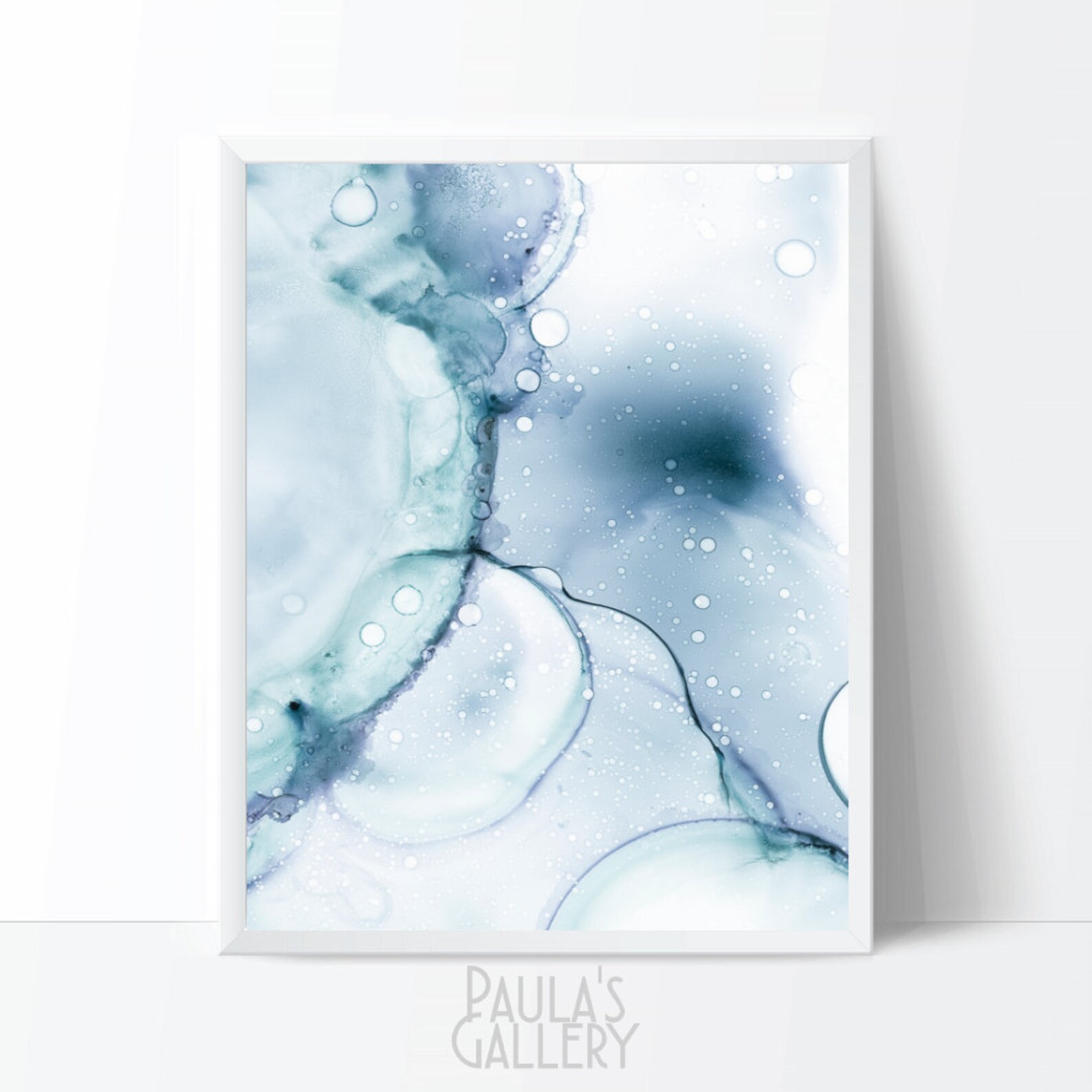 Alcohol Ink Blue Painting Contemporary Painting Wall Art - Etsy