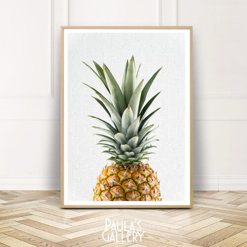 Pineapple Illustration Wall Art Home Decor Tropical - Etsy