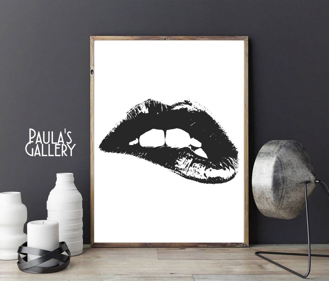 Lips Fashion Print Poster Wall Art Girly Printable Decor - Etsy