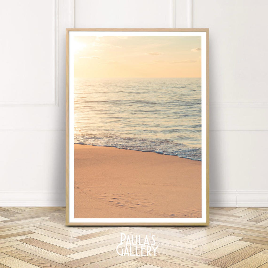 Sunset Beach Coastal Print Wall Art, Ocean Digital Download Poster ...