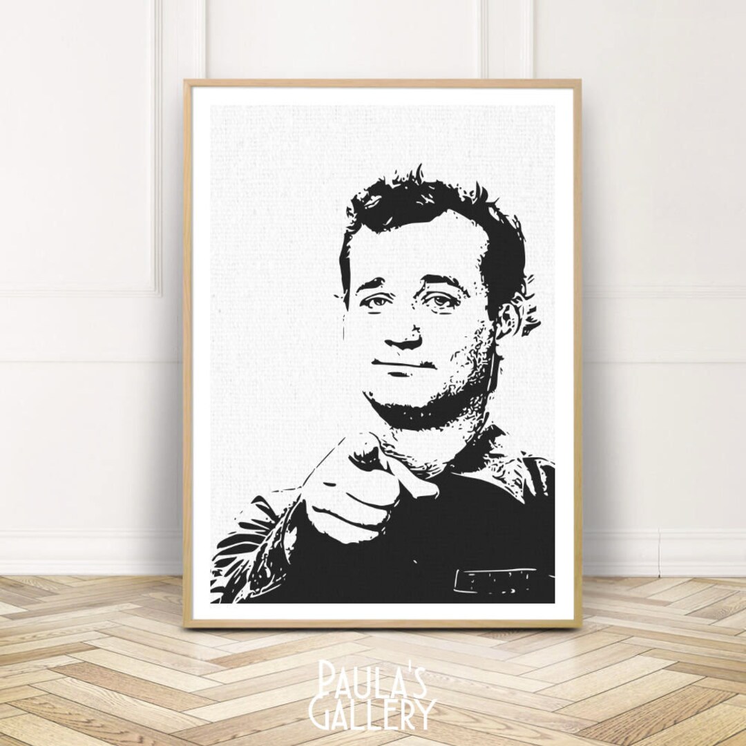 Bill Murray Print Poster, Celebrity Portrait Wall Art, Hollywood Star ...