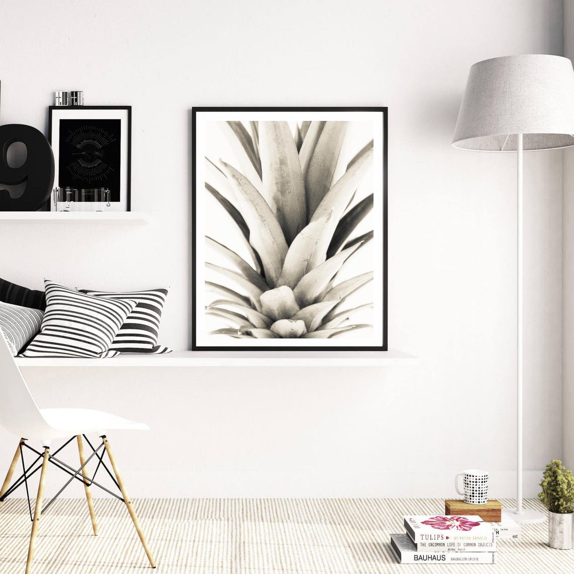 Pineapple Print Poster,tropical Printable Wall Art,black White Home ...