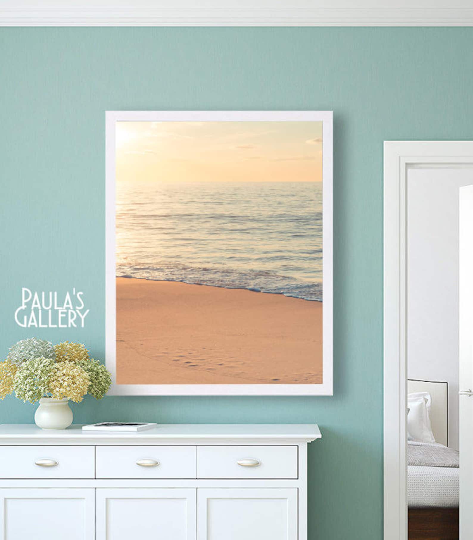 Sunset Beach Coastal Print Wall Art, Ocean Digital Download Poster ...