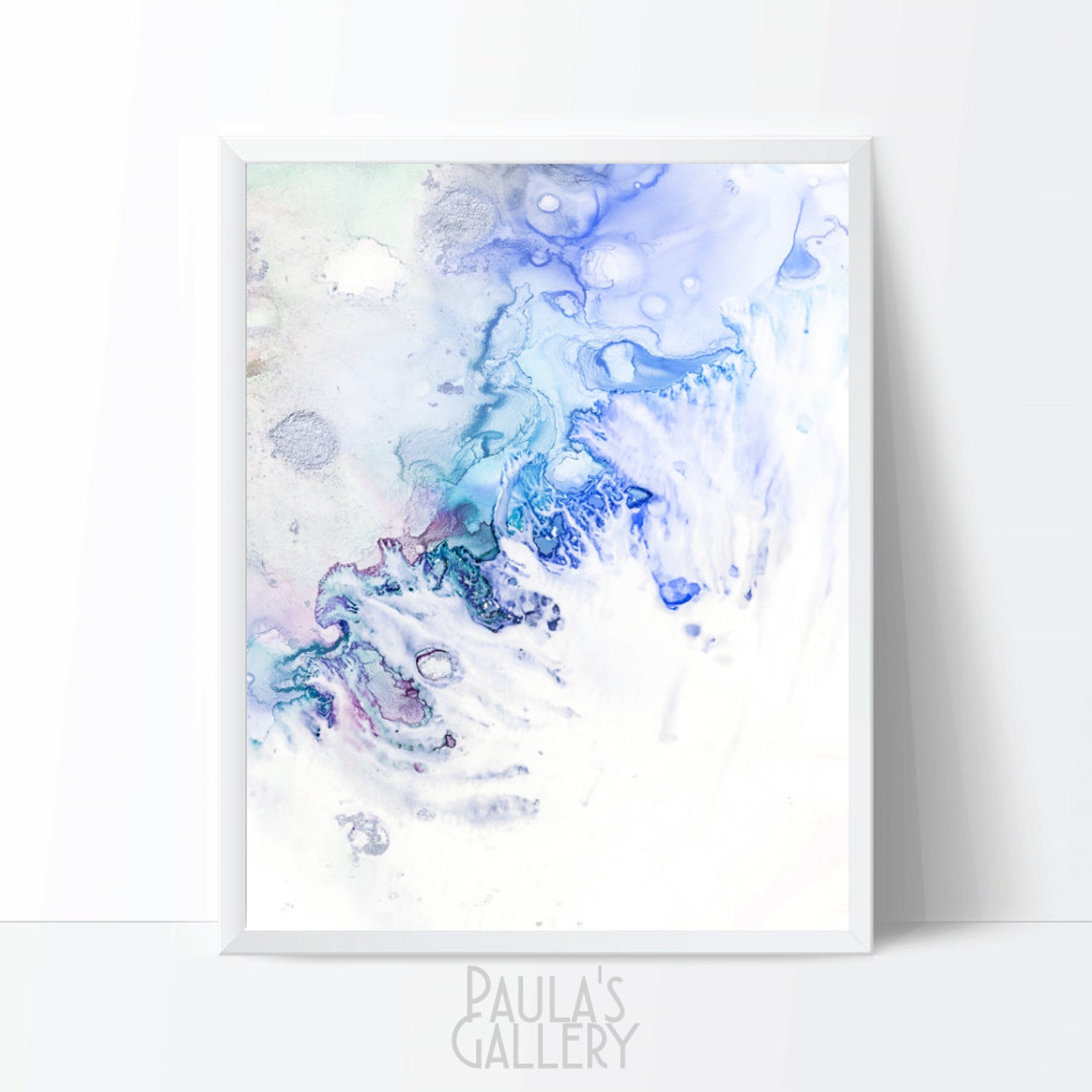 Alcohol Ink Abstract Print Blue Painting Wall Art Digital - Etsy