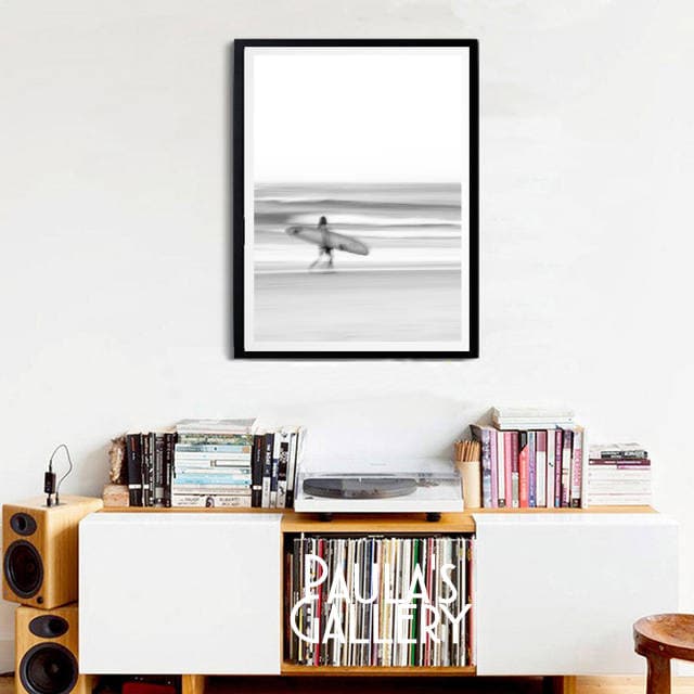 Longboard Surf Print Ocean Surfer Photography Wall Art Black - Etsy