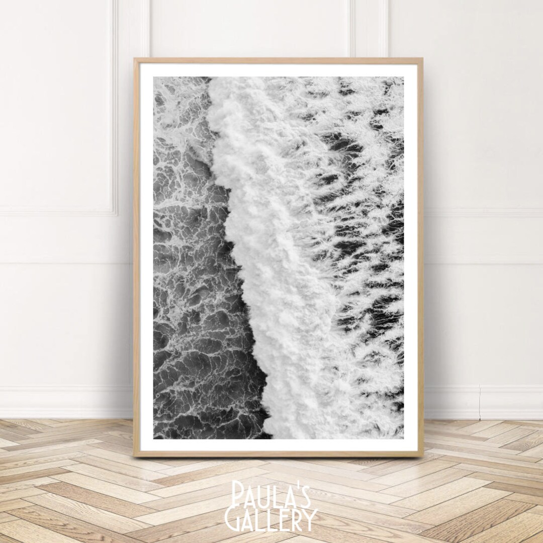 Black White Beach Print, Wave Print, Wave Poster, Ocean Wall Art ...