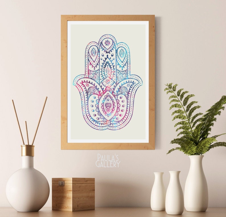 Hamsa Hand Art Hamsa Hand Print Printable Fatma Hand - Etsy