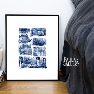 Abstract Navy Watercolor, Blue Watercolour Print, Abstract Painting ...