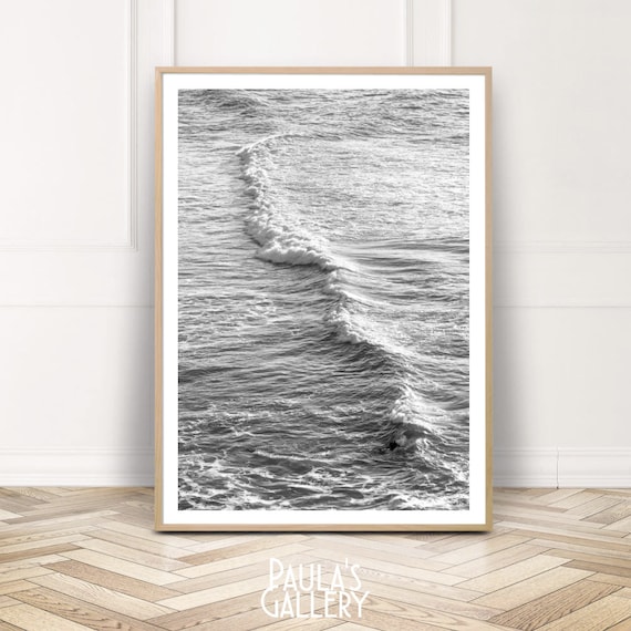 Black White Wave Print Wave Photography Wave Wall Art | Etsy