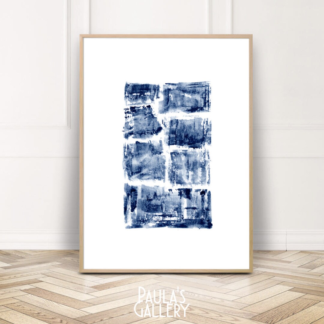 Abstract Navy Watercolor, Blue Watercolour Print, Abstract Painting ...