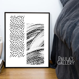 Abstract Minimalist Scandinavian Print Poster Wall Art, Black & White ...