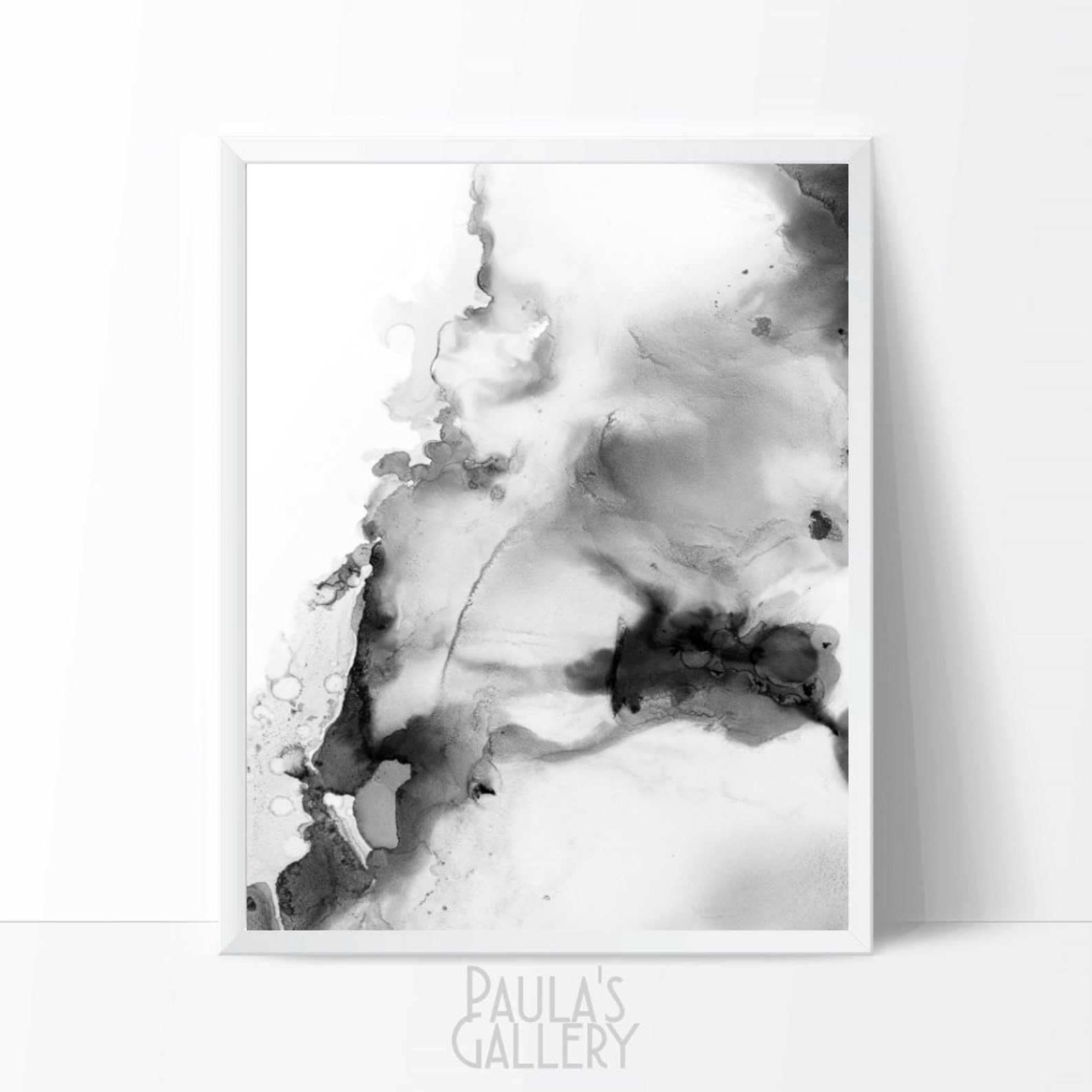 Ink Black White Abstract Print Abstract Ink Painting BW - Etsy
