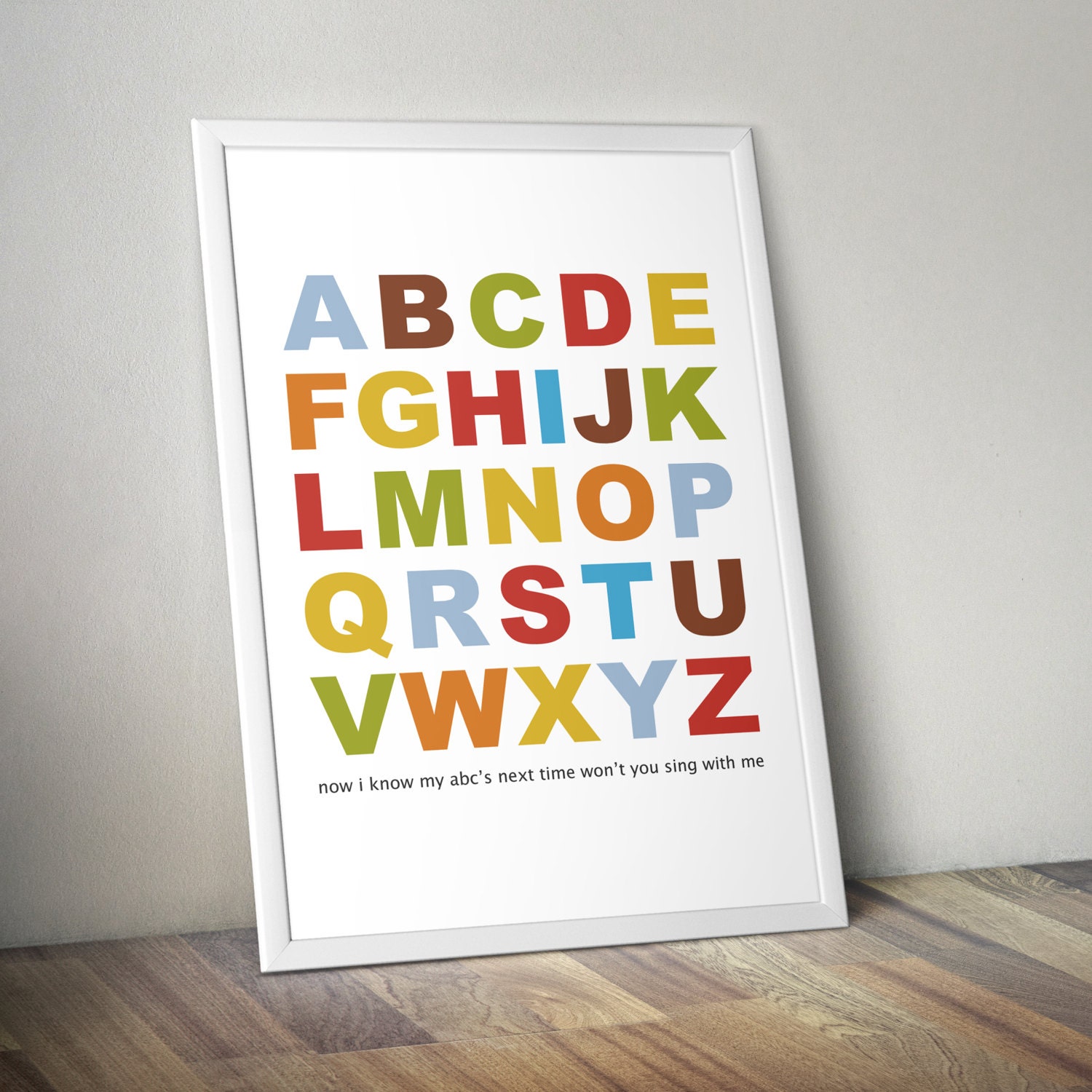 Alphabet • Now I Know My Abc's • Children's Playroom Printable Poster ...