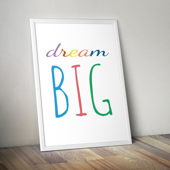 Dream Big Children's Playroom Printable Poster | Etsy
