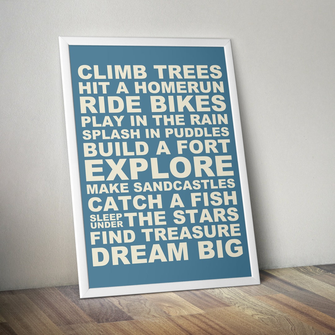 Climb Trees & Dream Big Printable Poster • Children's Playroom ...