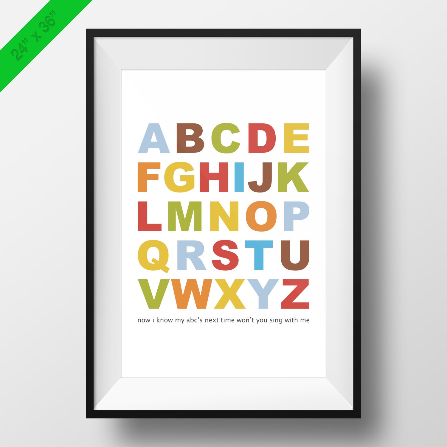 Alphabet • Now I Know My Abc's • Children's Playroom Printable Poster ...