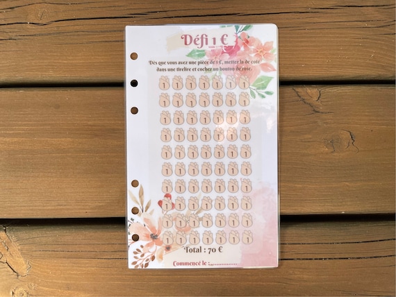 Tracker défi 1 euro pour classeur budgétaire format A5 ou A6 - Etsy France